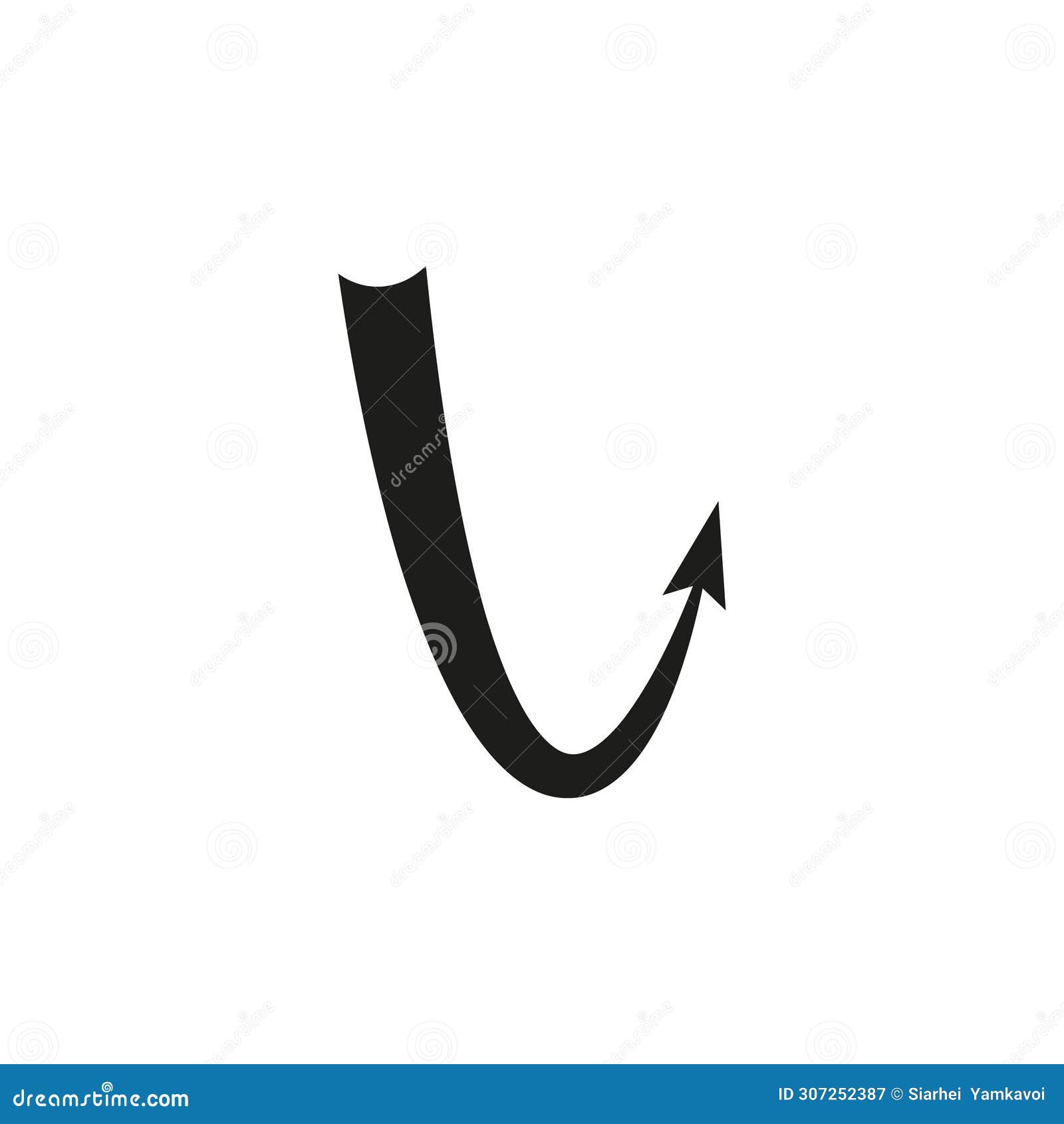 Semicircular Rounded Curved Geometric Trajectory Arrow. the Arrow of ...