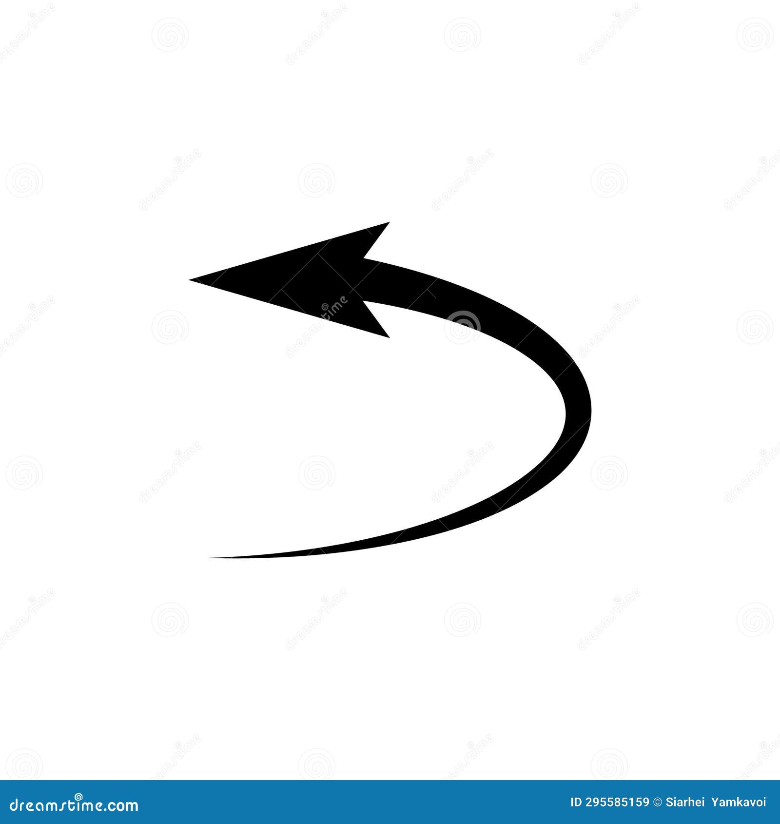 Semicircular Rounded Curved Rotating Arrow. Stock Vector - Illustration ...