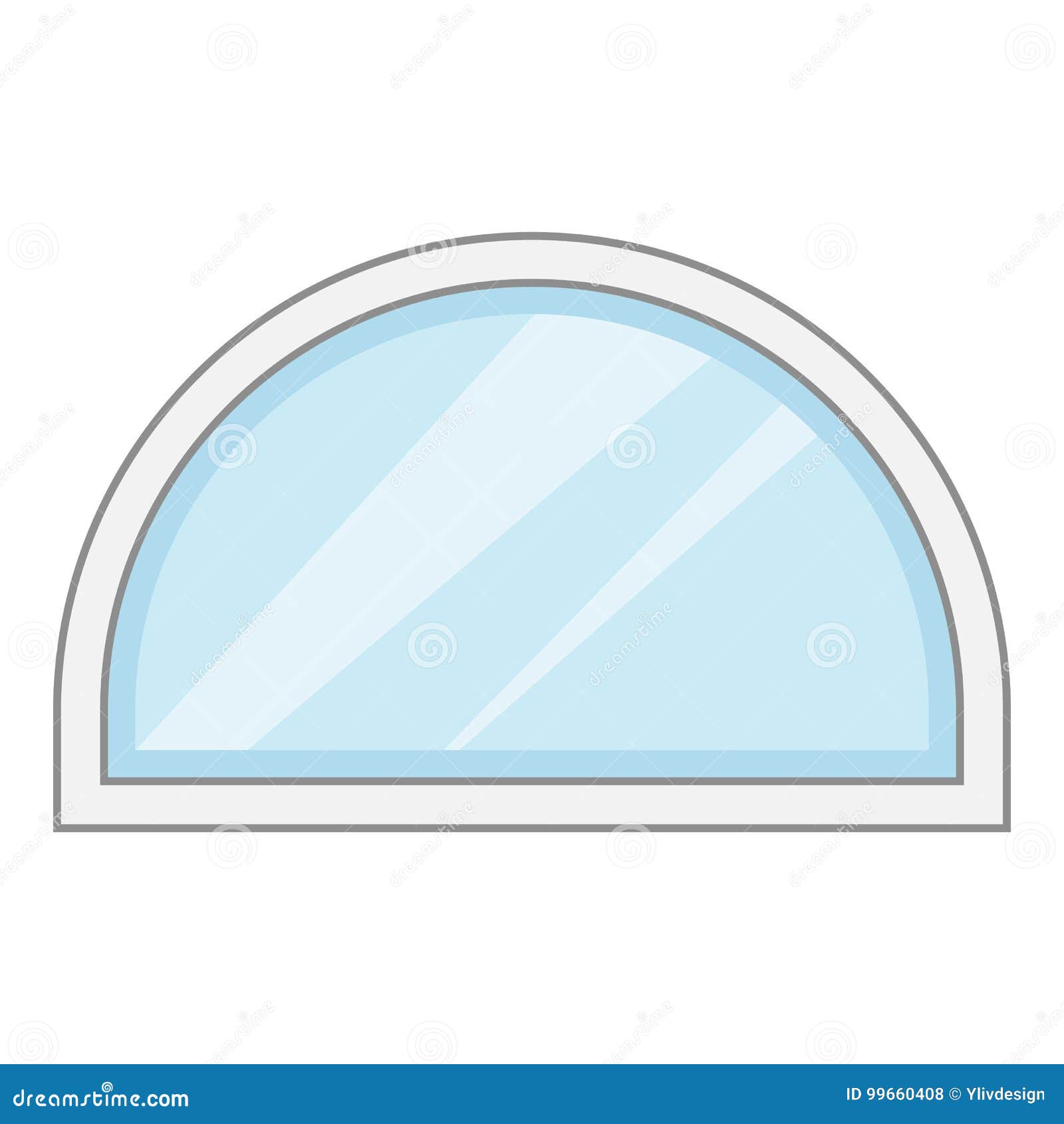 Semicircular Window Frame Icon, Cartoon Style Stock Vector ...