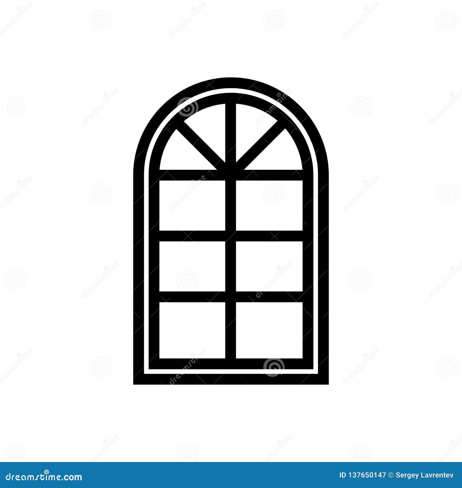 Semicircular window icon stock vector. Illustration of indoor - 137650147