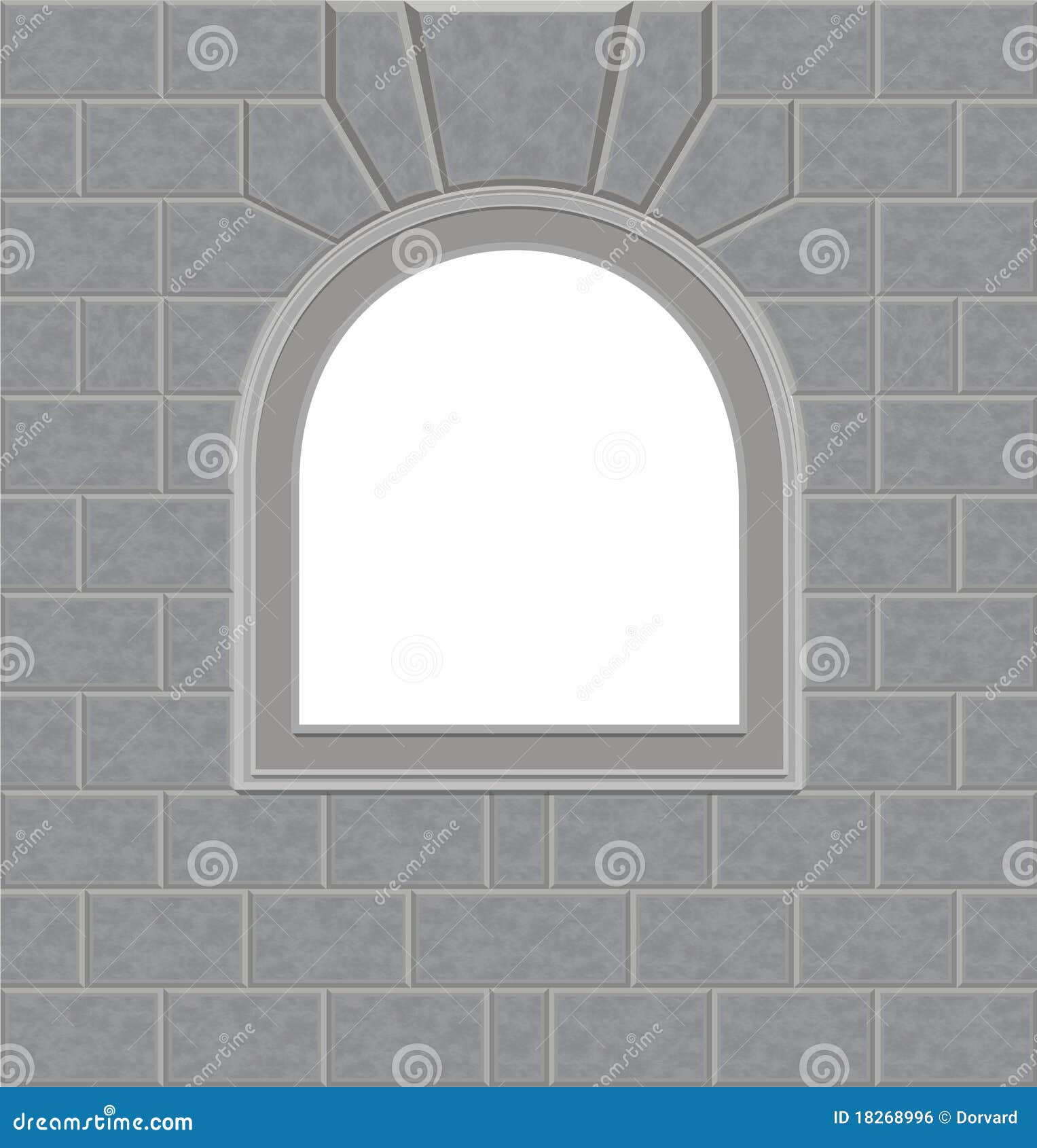Semicircular Window in Stone Wall Stock Illustration - Illustration of ...