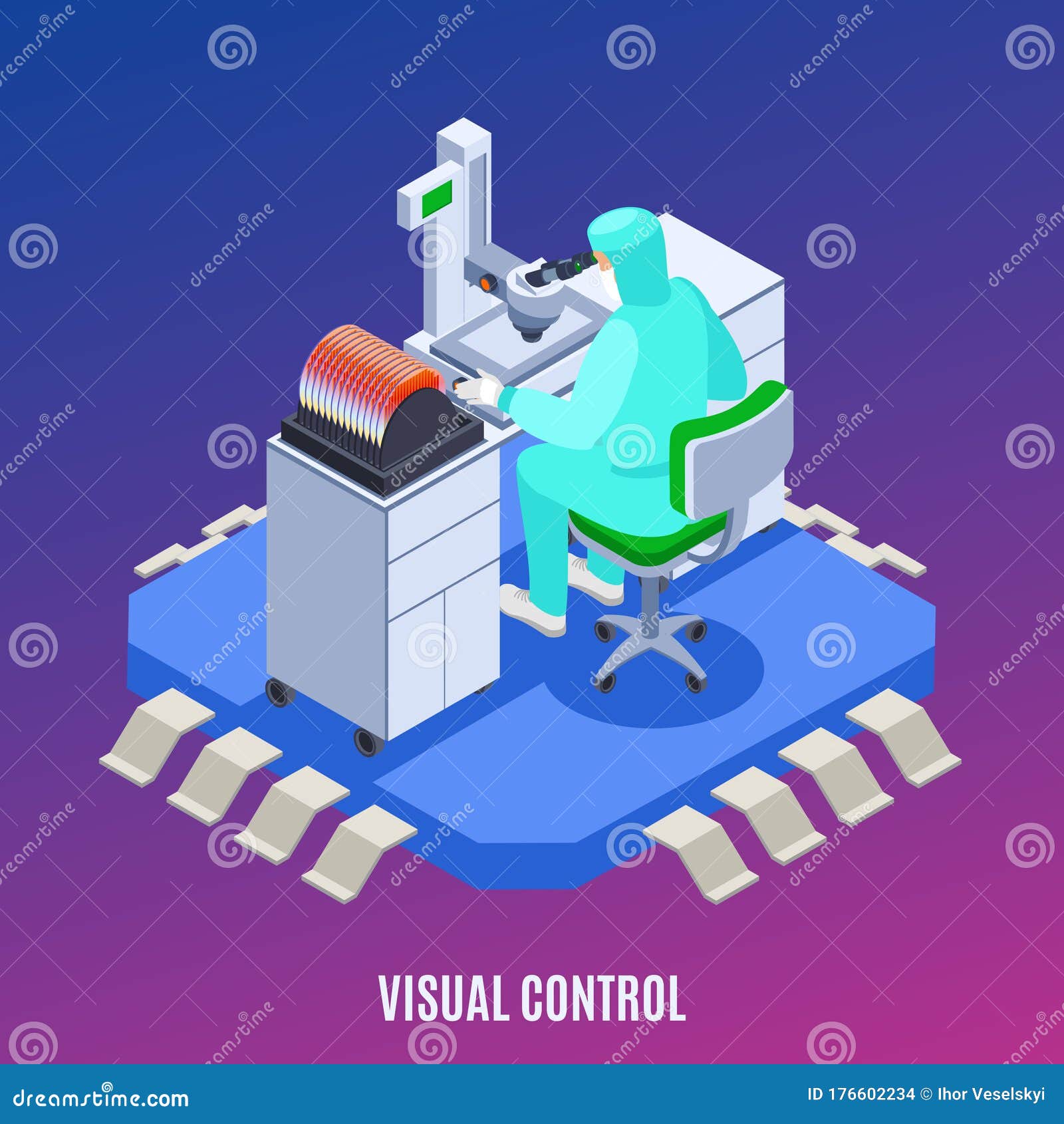 Semicondoctor Production Isometric Concept Stock Vector - Illustration ...