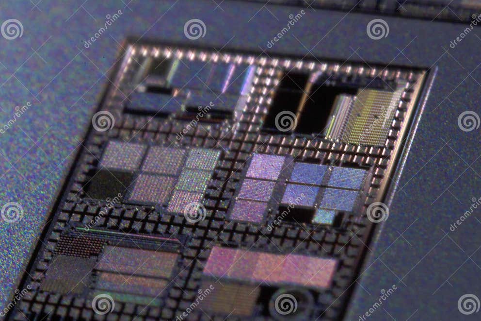 Semiconductor Chip CPU Microchip Close-up that Has Been Decapped Stock ...