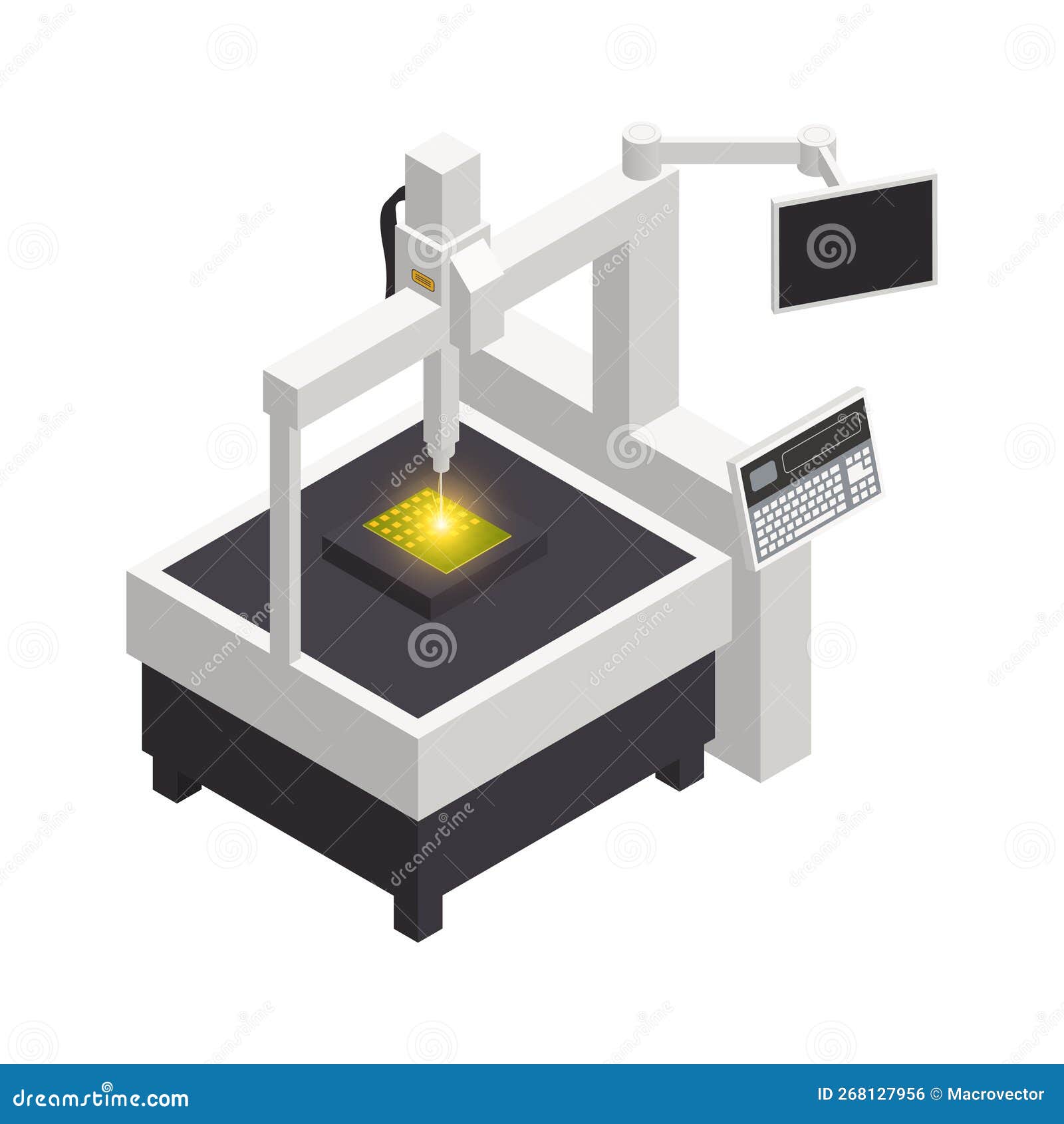 Semiconductor Chip Machinery Composition Stock Vector - Illustration of device, network: 268127956