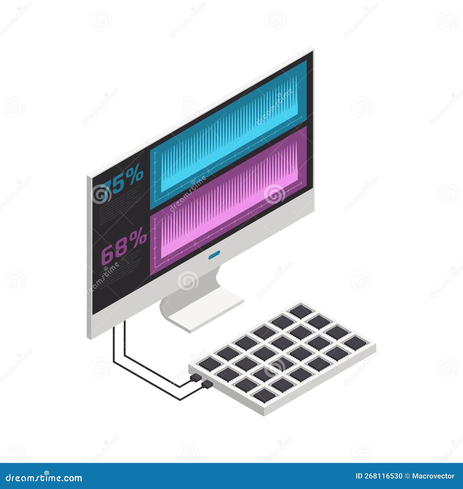 Semiconductor Chip Poster In Isometric View Royalty-Free Stock Photo ...