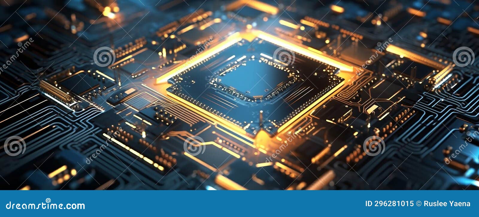 Semiconductor Circuit Board CPU Processor Microchip, Central Computer Processors CPU Concept ...