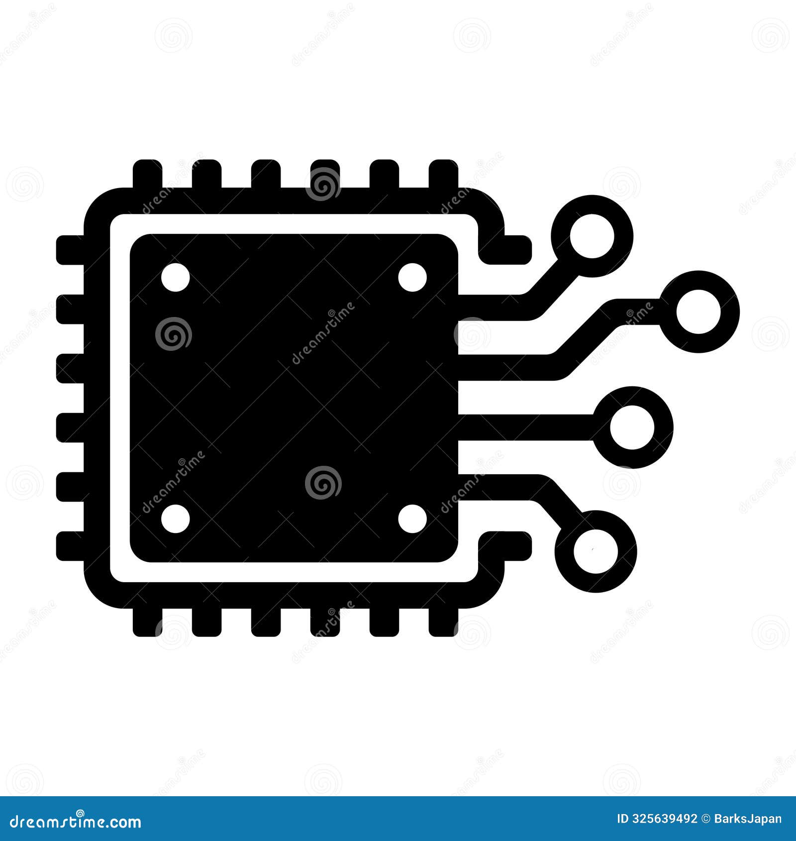 Semiconductor, Circuit Board ( Microchip ) Vector Icon Illustration ...