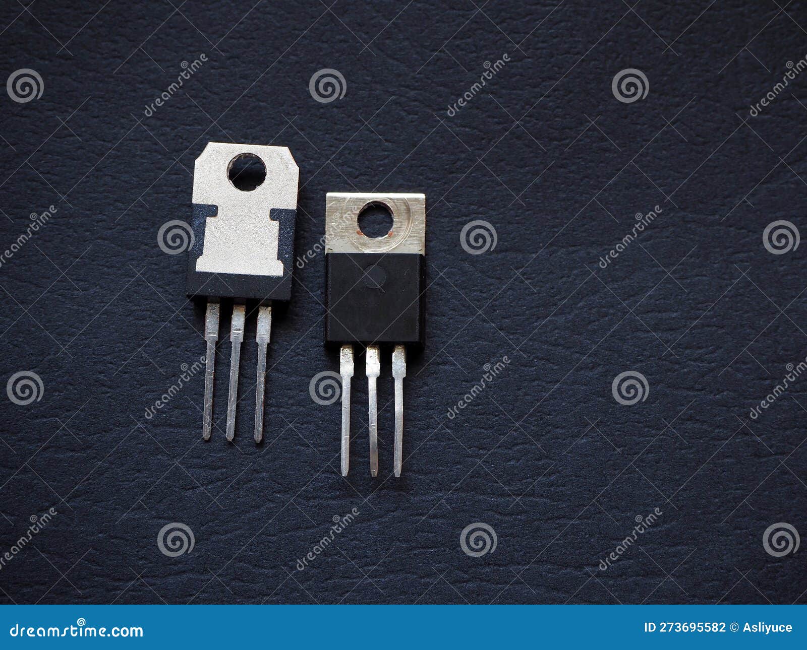 Semiconductor Components Isolated on Black Stock Photo - Image of black ...