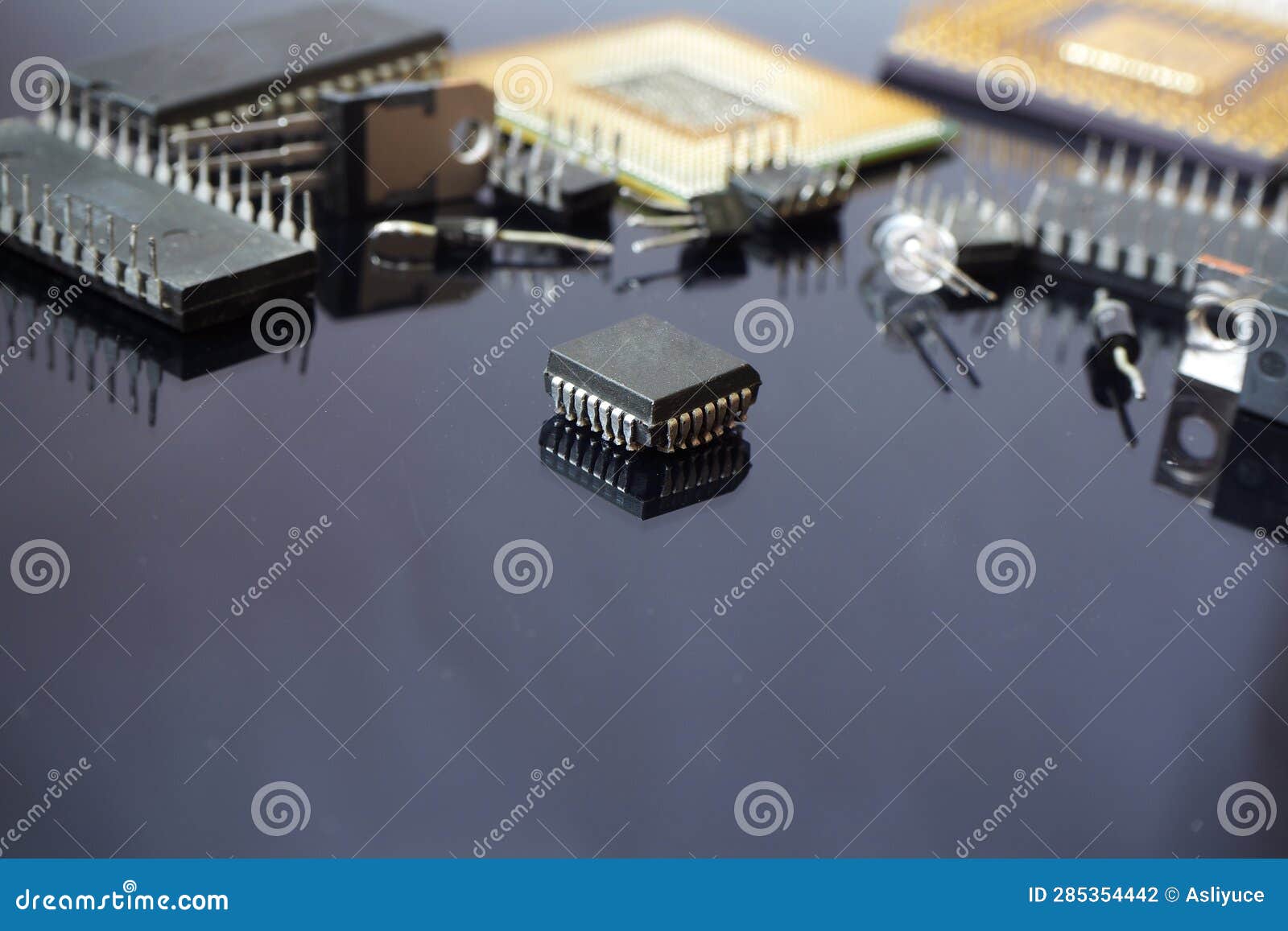 Semiconductor Components and Reflections Stock Photo - Image of ...