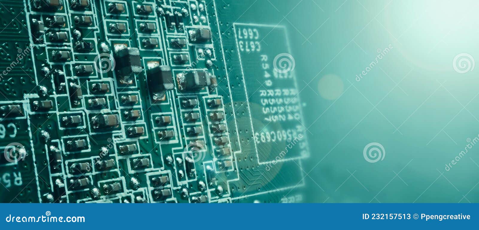 Semiconductor. Cpu Chip Located on the Green Motherboard of the ...