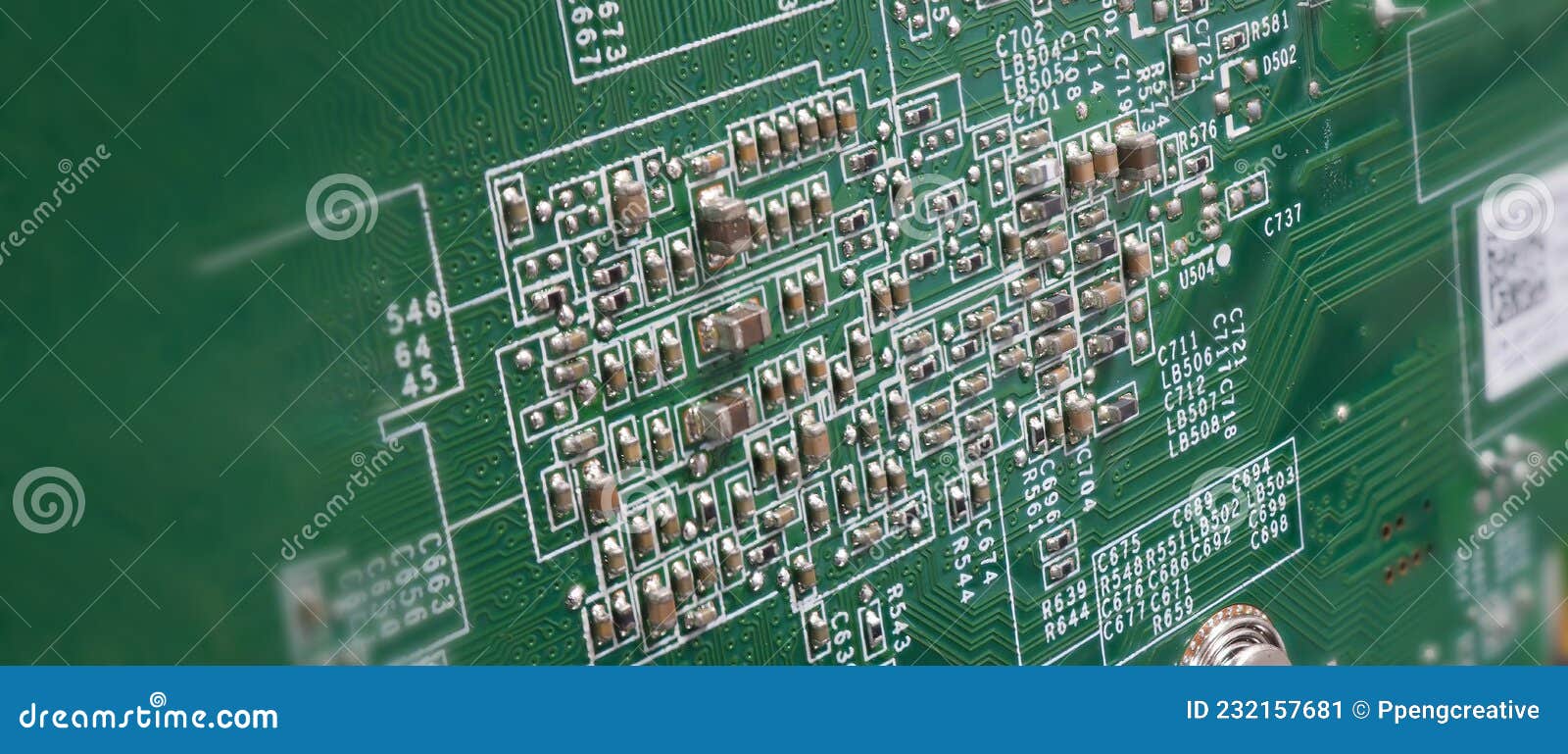 Semiconductor. Cpu Chip Located on the Green Motherboard of the ...