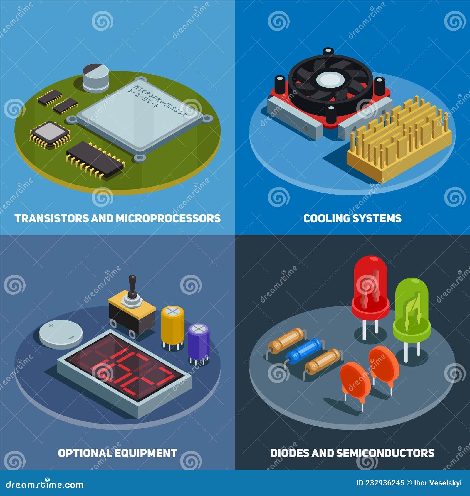 Semiconductor 2x2 Design Concept Stock Vector - Illustration of chip ...