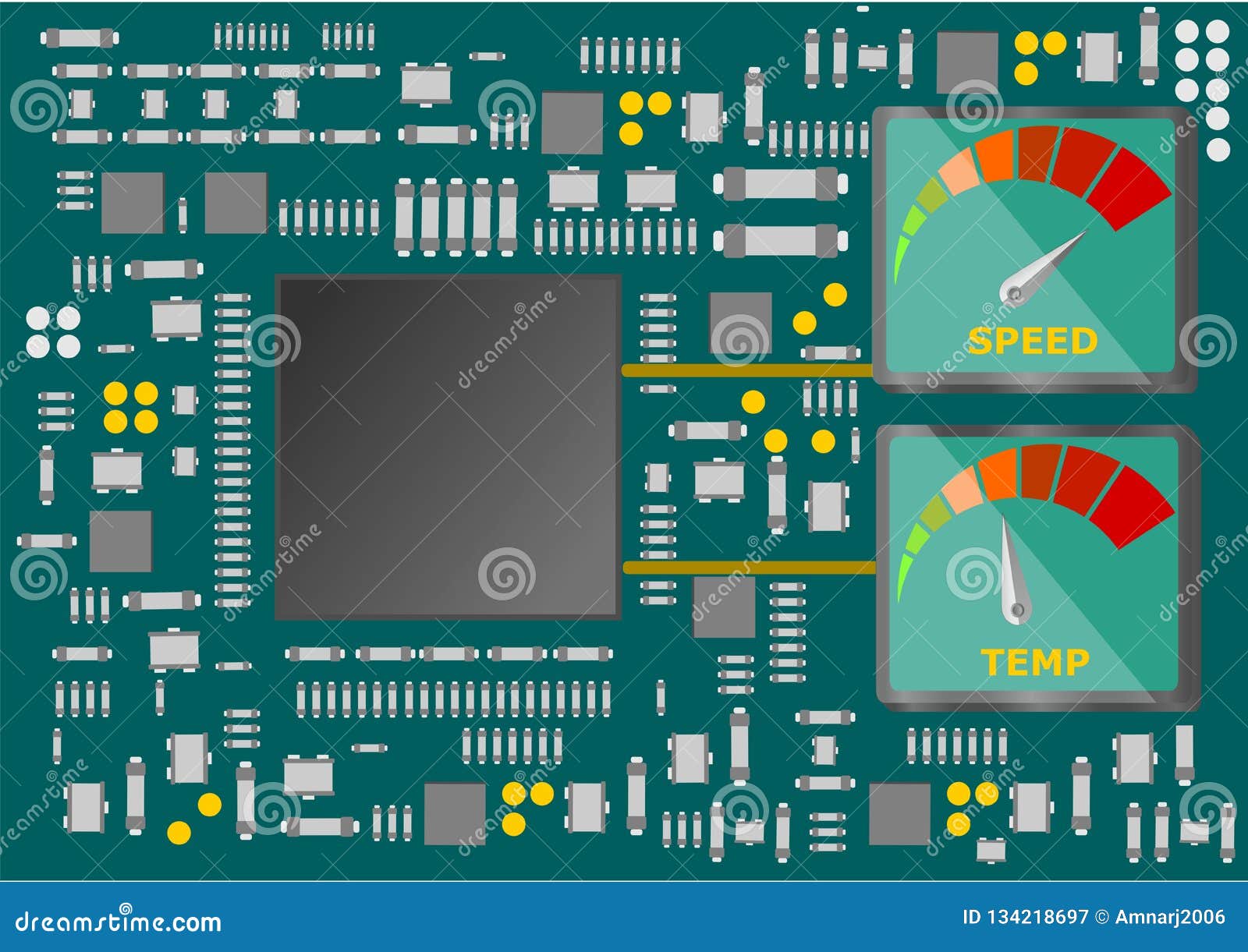 Semiconductor Electronic Components Assembled on Printed Circuit Stock ...