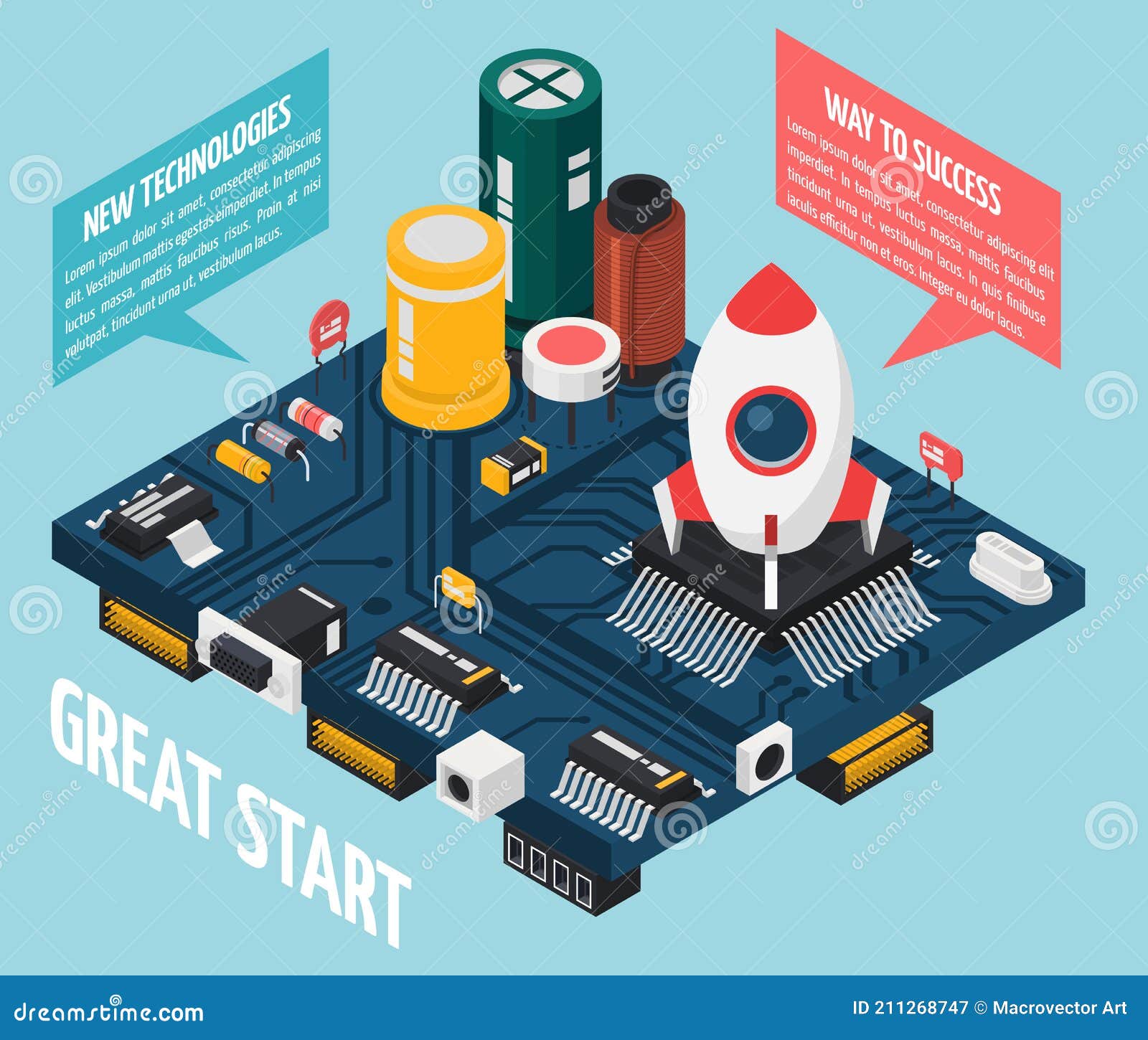 Semiconductor Electronic Components Concept Stock Vector - Illustration ...