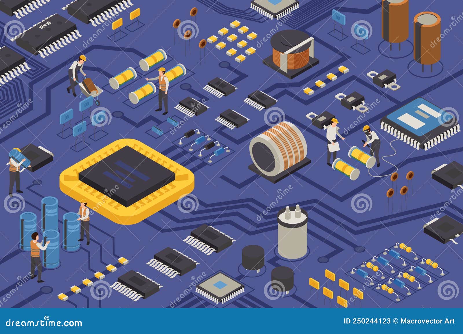 Semiconductor Element Production Composition Stock Vector ...