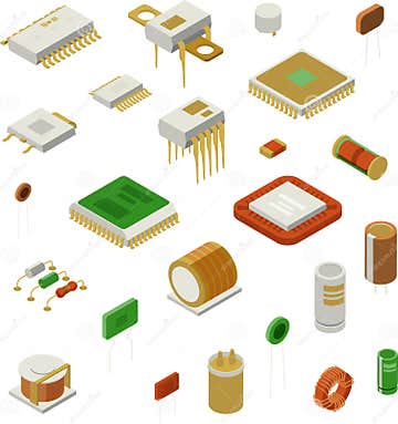 Semiconductor Element Set stock vector. Illustration of icons - 170292042