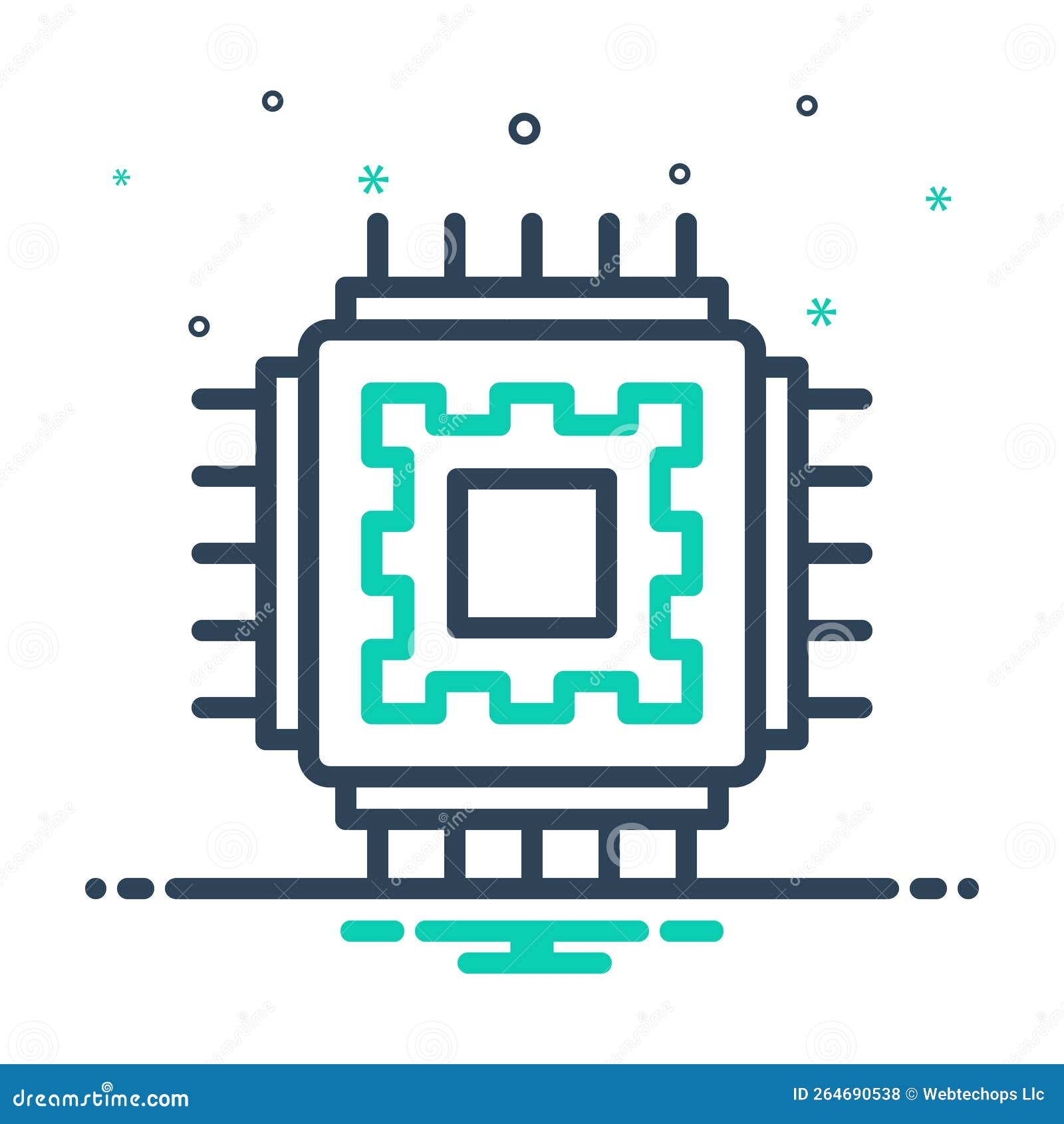 Mix Icon for Semiconductor, Microprocessor and Chip Stock Illustration ...