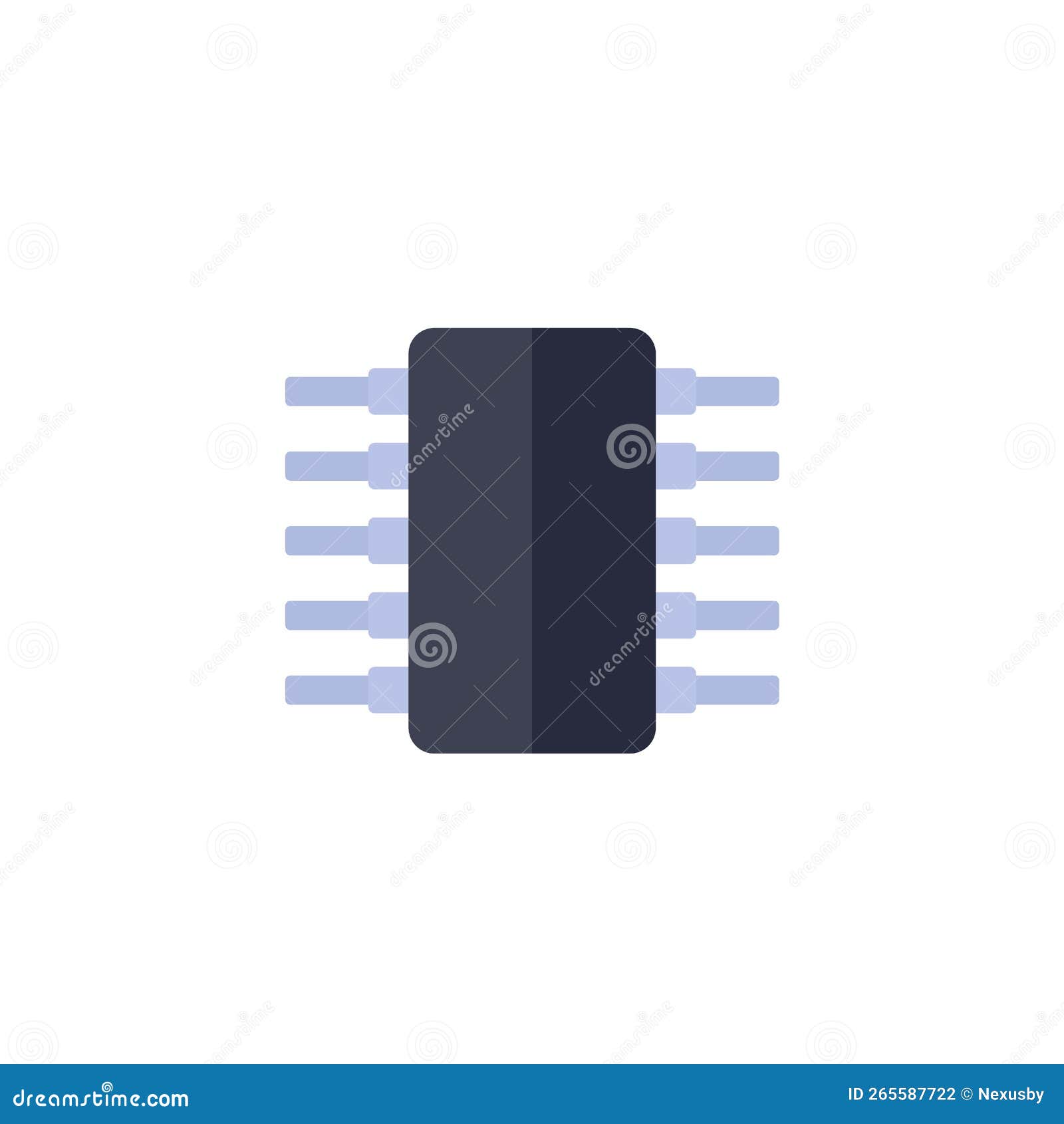 Semiconductor Icon on White, Flat Vector Stock Vector - Illustration of ...