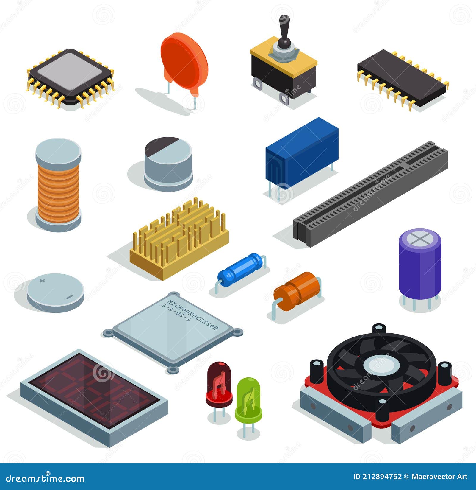 Semiconductor Isometric Background Cartoon Vector | CartoonDealer.com ...