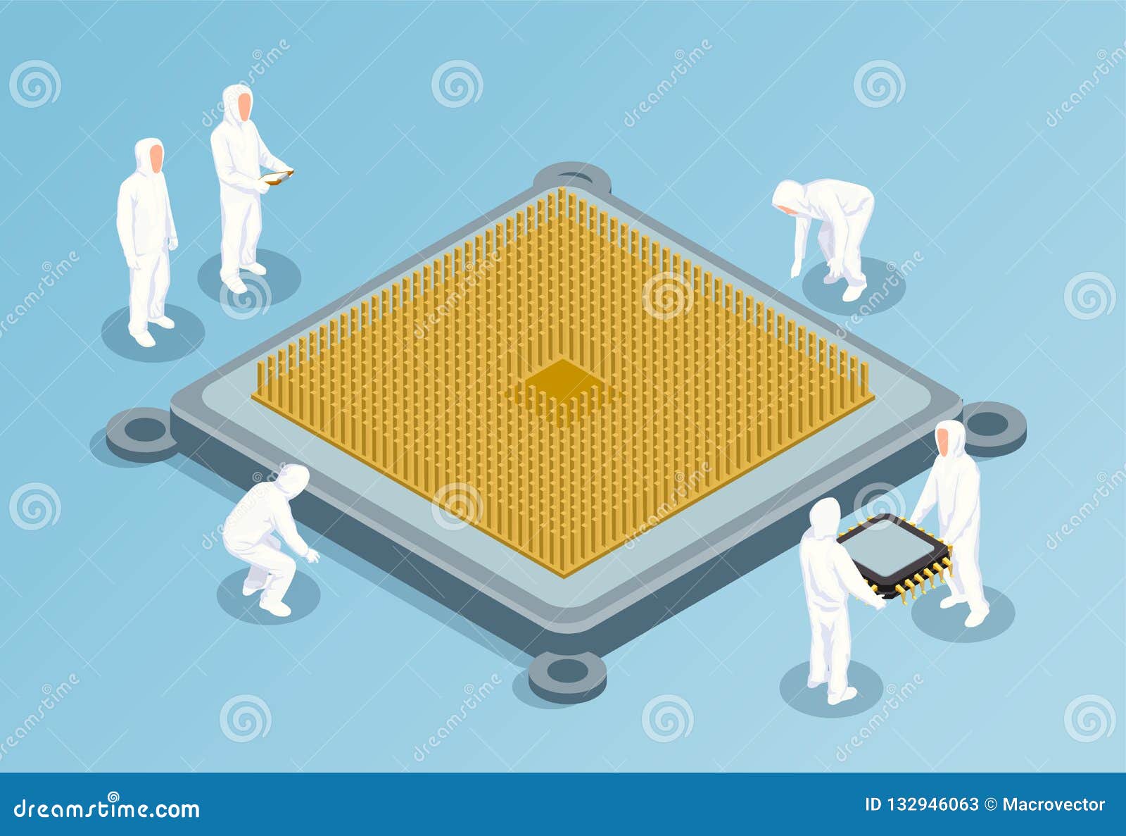 Semiconductor Isometric Background Cartoon Vector | CartoonDealer.com ...