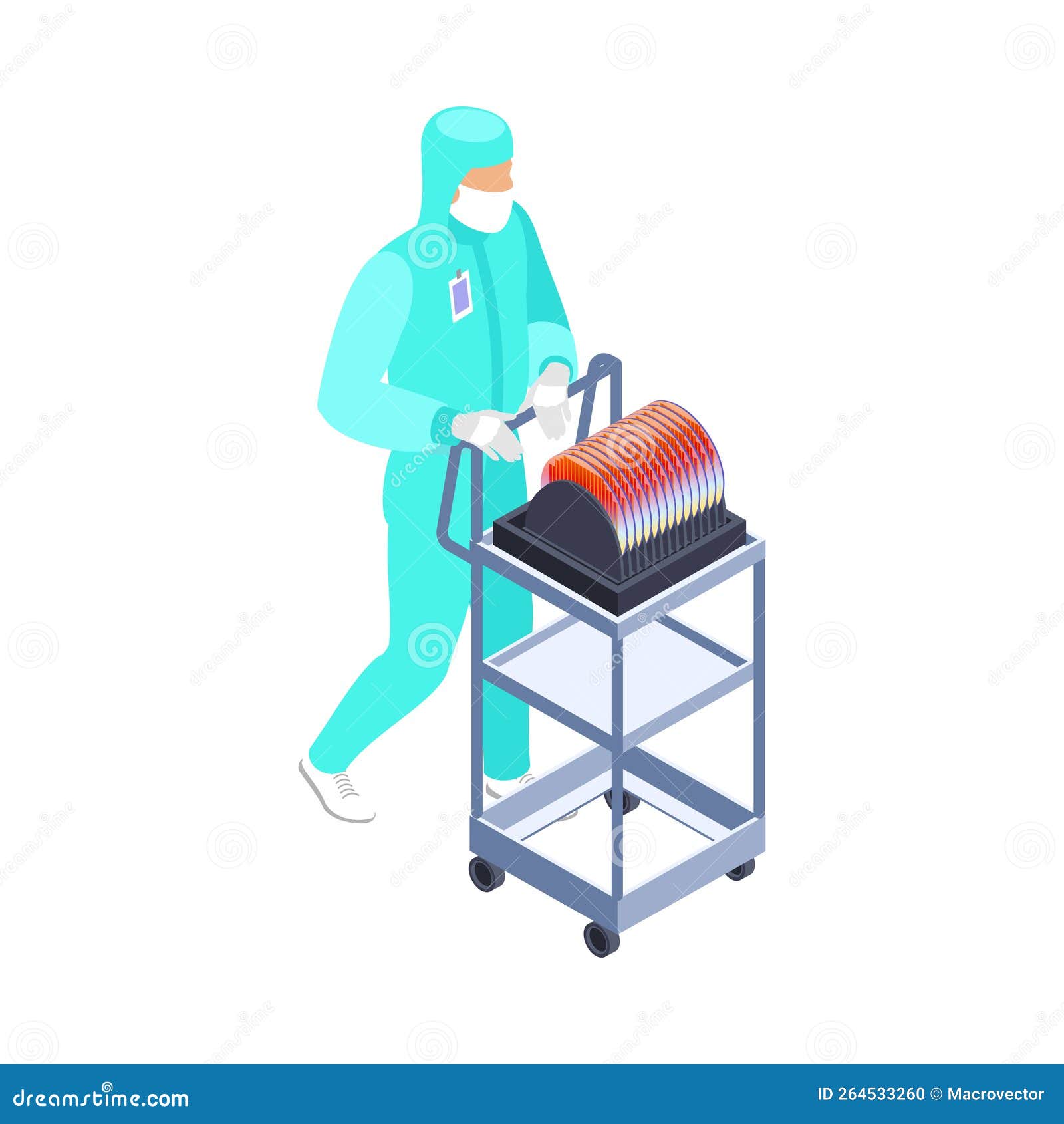Semiconductor Lab Worker Composition Stock Vector - Illustration of microchip, design: 264533260