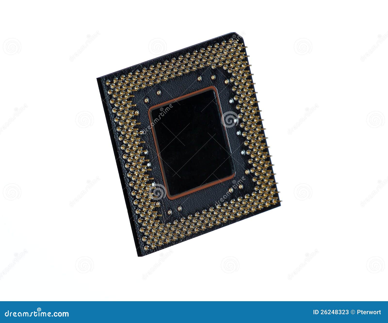 Semiconductor with Lot of Pins Stock Image - Image of component ...