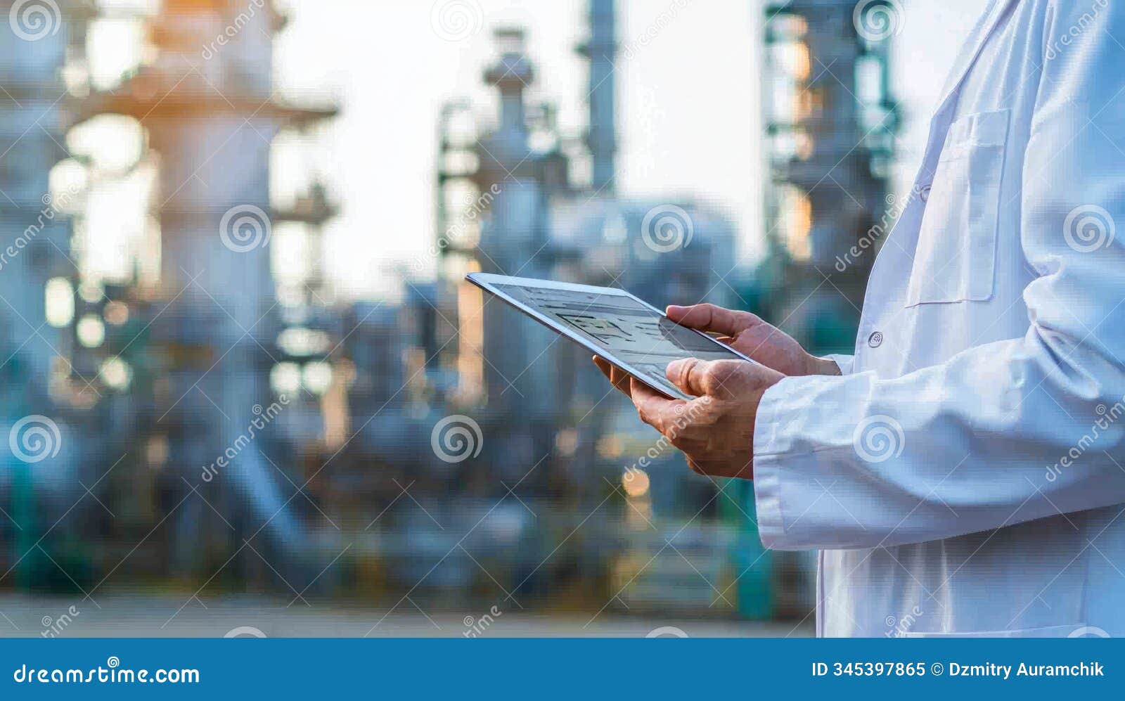 In a Semiconductor Manufacturing Factory, Workers Wear Lab Coats Stock ...