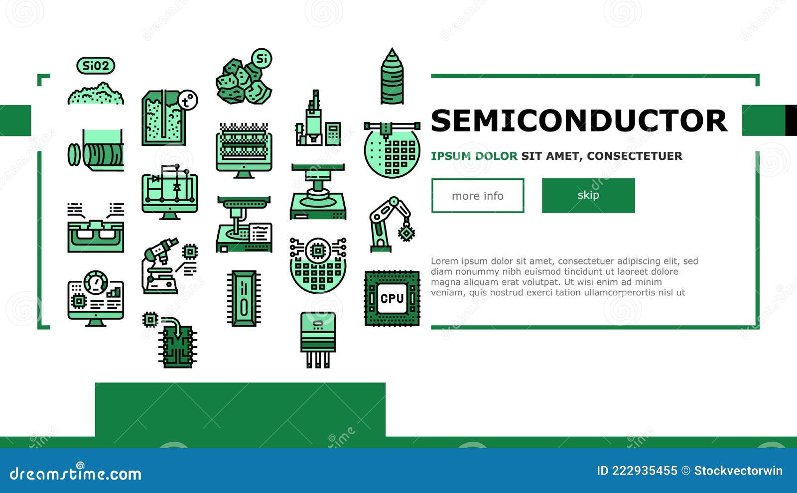 Semiconductor Manufacturing Plant Landing Header Vector Stock Vector ...