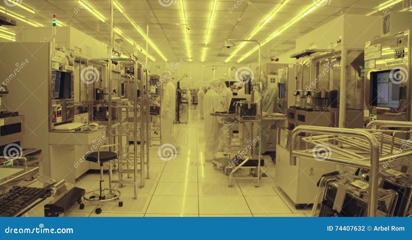 Semiconductor Manufacturing Process in a Clean Room Stock Footage ...