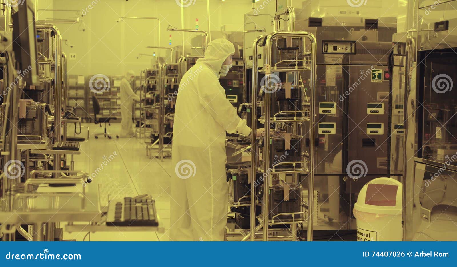 Semiconductor Manufacturing Process in a Clean Room Stock Footage ...
