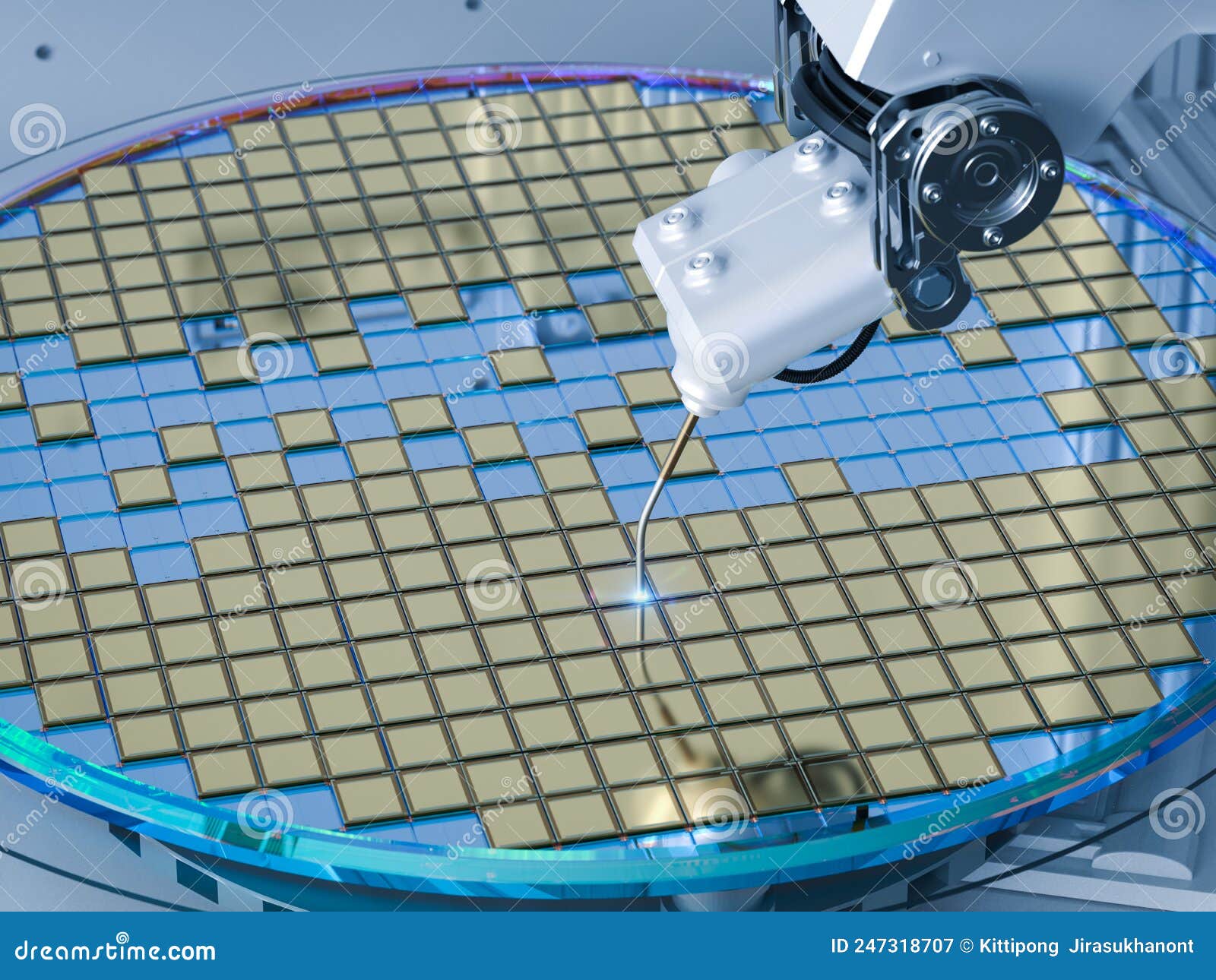 Semiconductor Manufacturing with Robotic Arms Stock Illustration ...