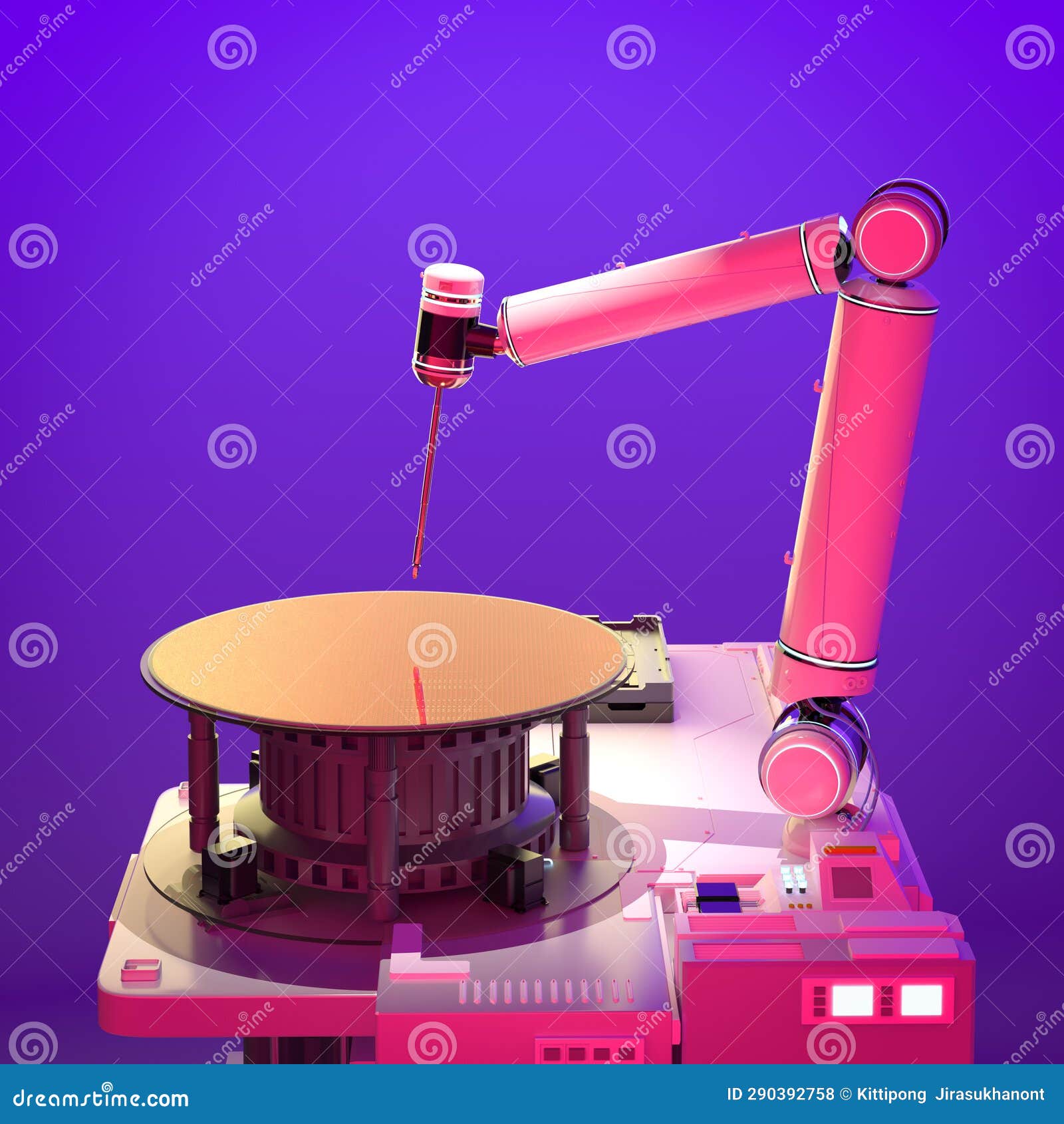 Semiconductor Manufacturing with Robotic Arms and Silicon Wafers Stock ...