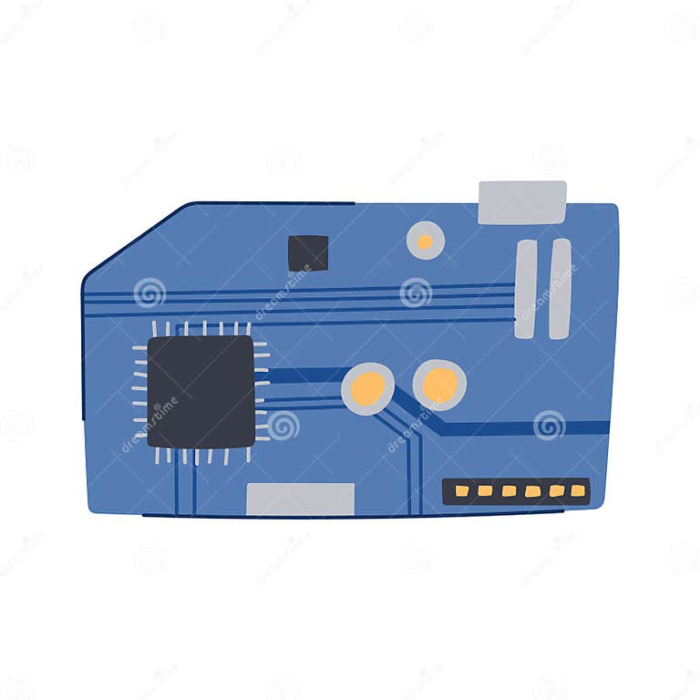 Semiconductor Microcontroller Cartoon Vector Illustration Stock Illustration - Illustration of ...