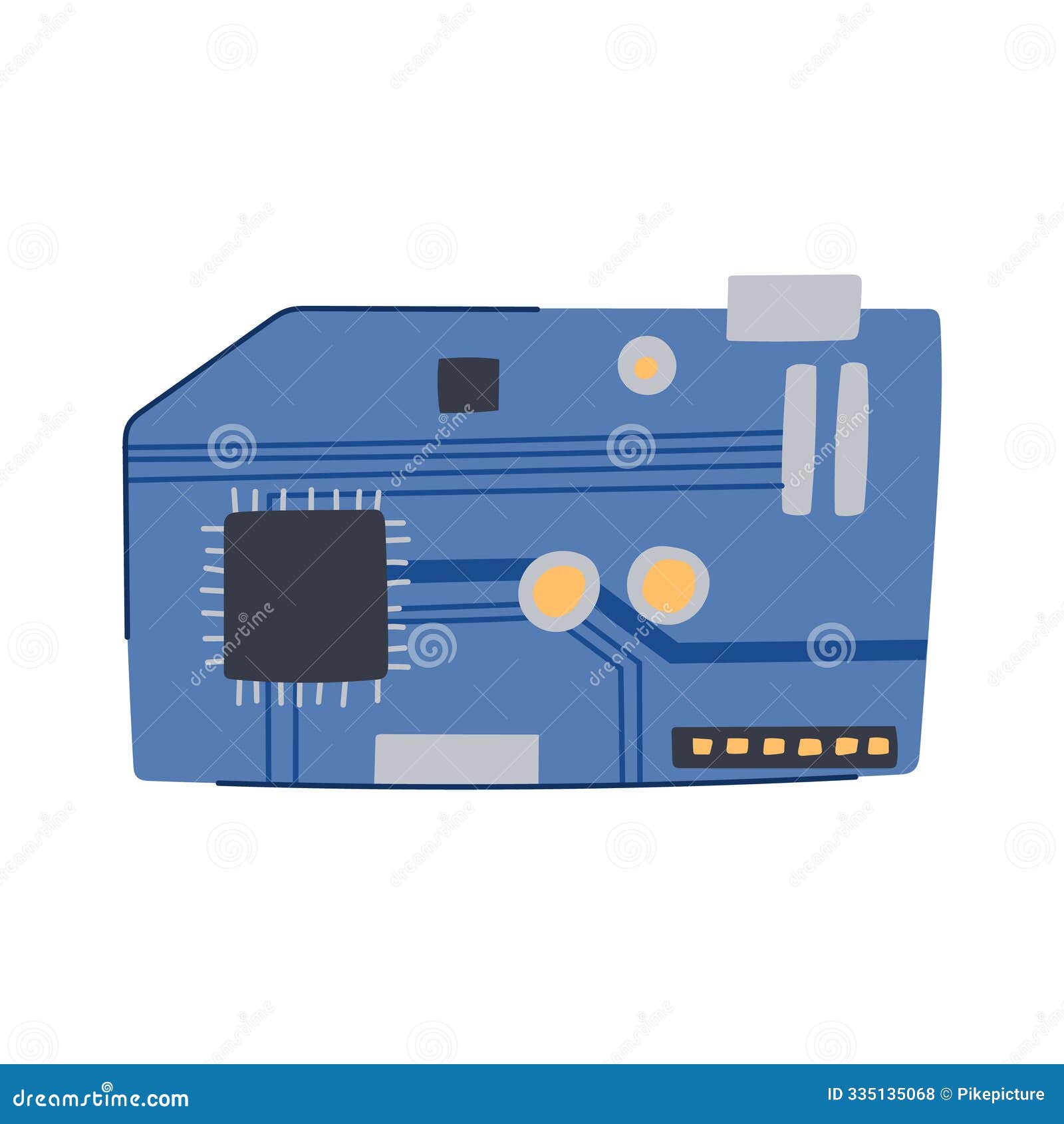 Semiconductor Microcontroller Cartoon Vector Illustration Stock ...