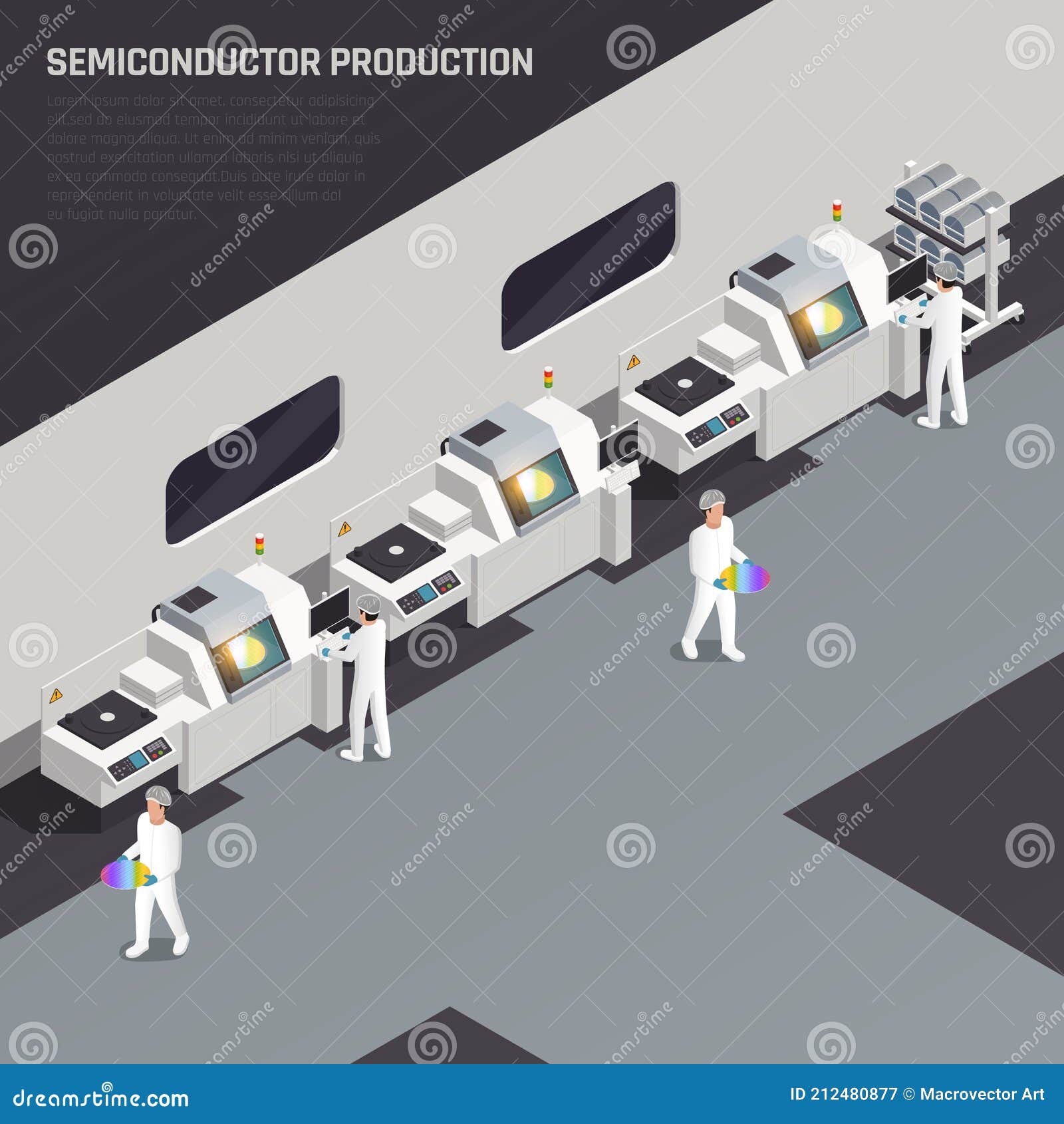 Semiconductor Production Isometric Flowchart Vector Illustration ...