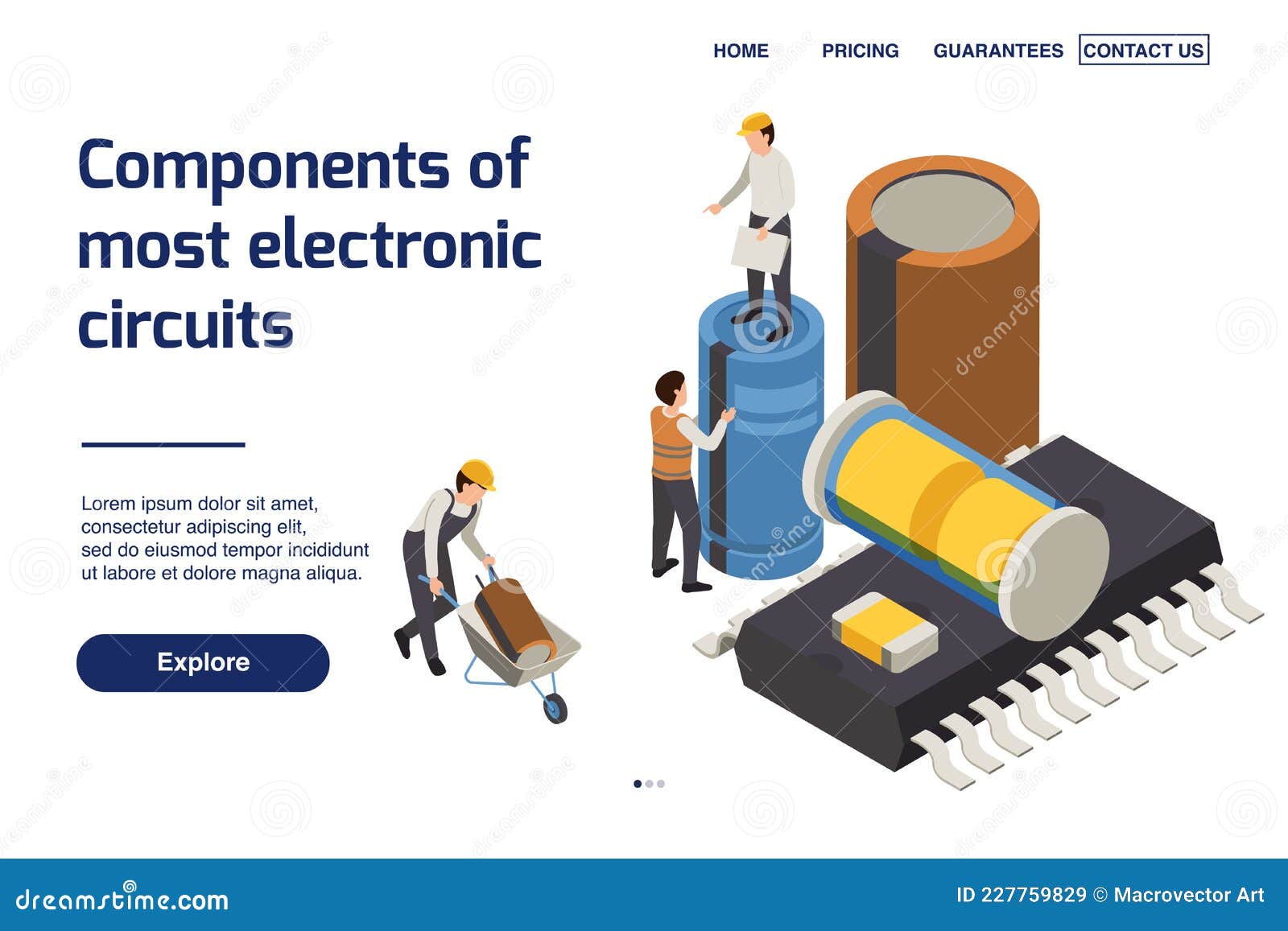 Semiconductor Production Page Design Cartoon Vector | CartoonDealer.com ...