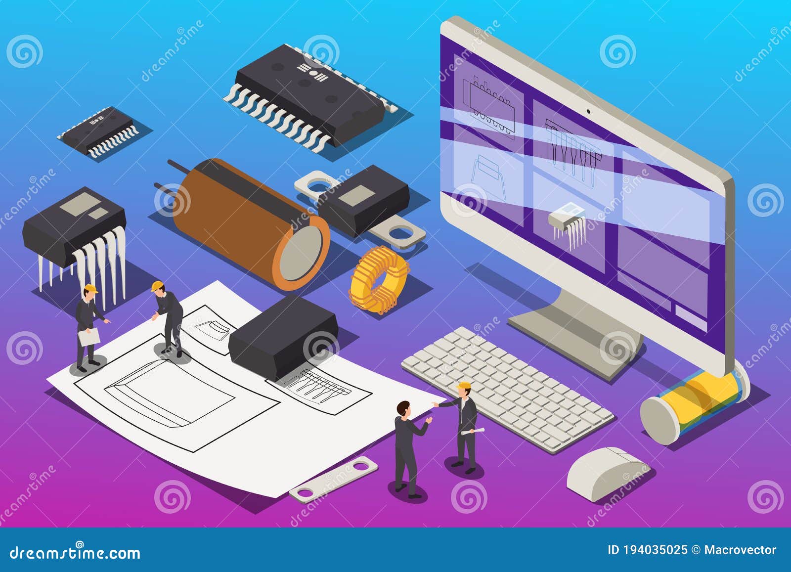 Semiconductor Project Design Composition Stock Illustration ...