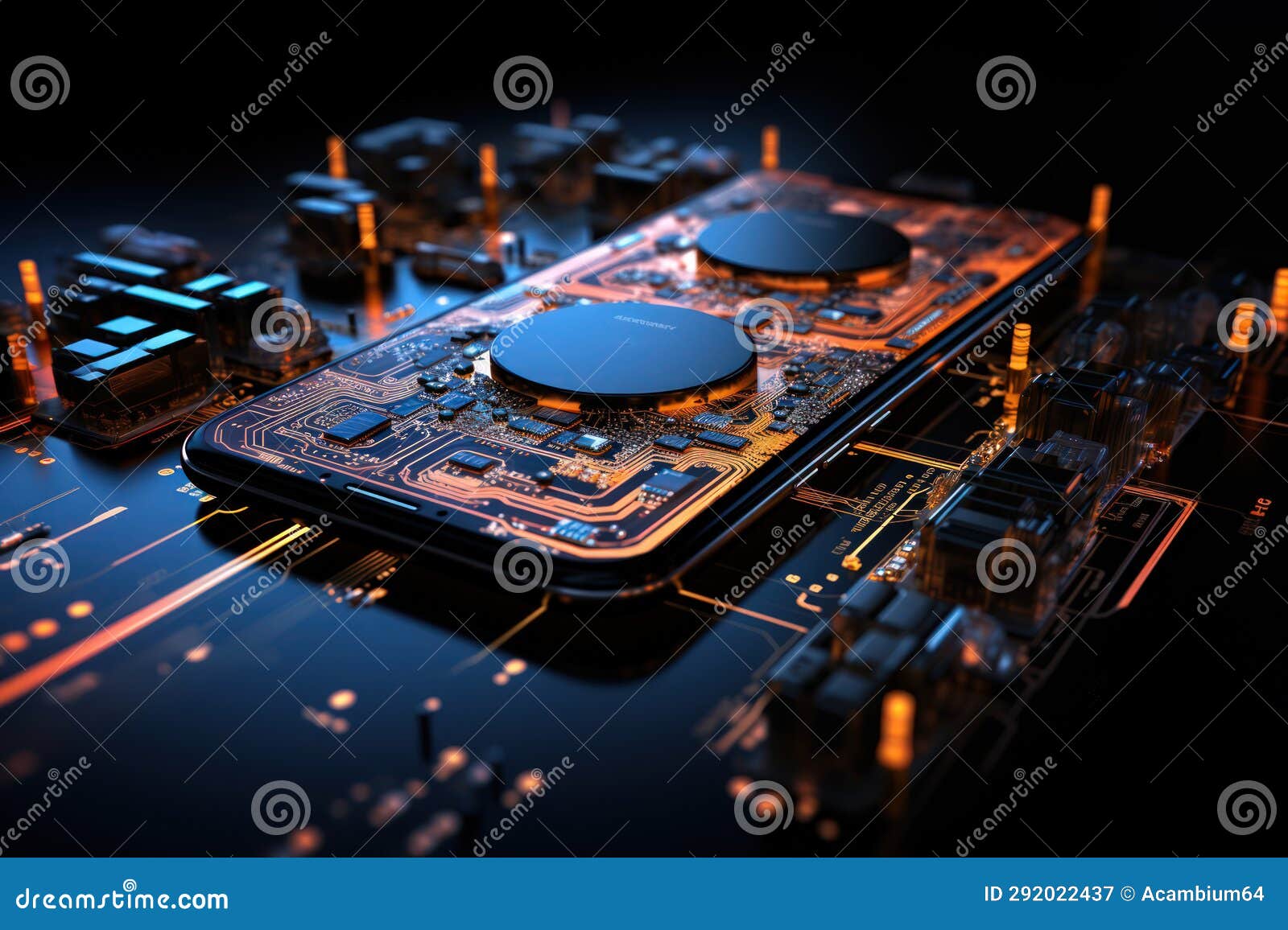 Semiconductor Set in the Mobile Phone Stock Illustration - Illustration ...