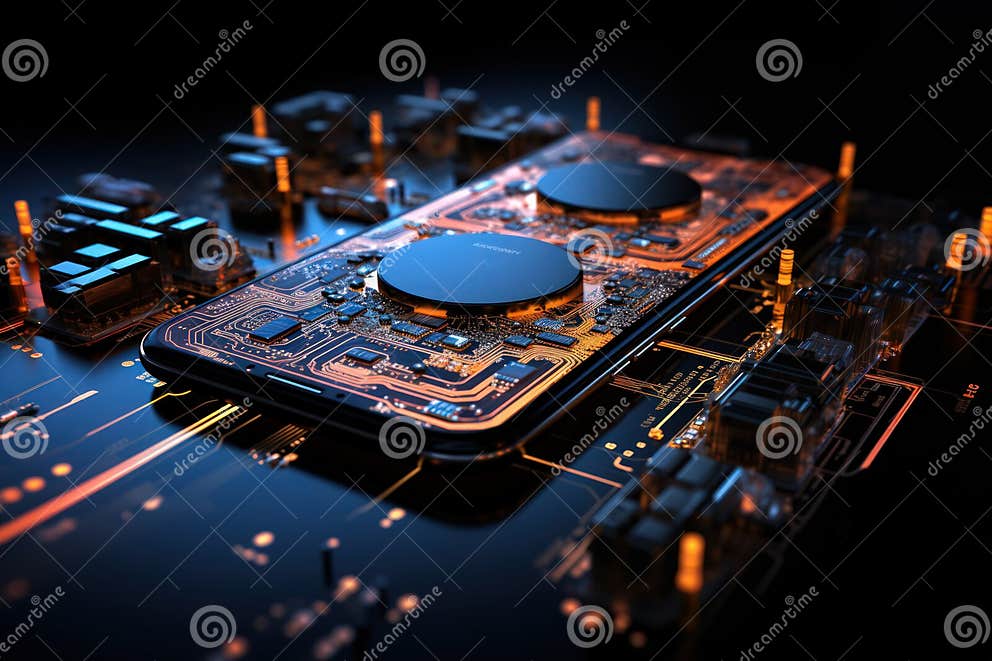 Semiconductor Set in the Mobile Phone Stock Image - Image of equipment ...