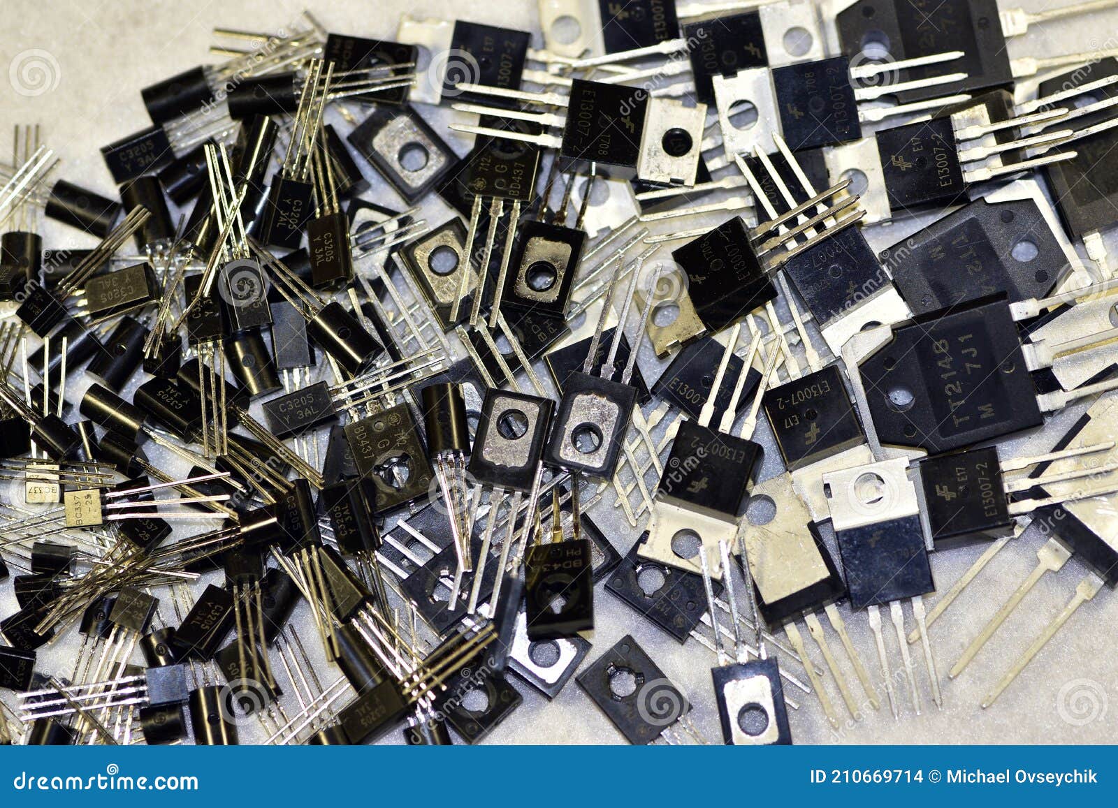Semiconductor Triodes, Evenly Scattered on a Plane Stock Photo - Image ...