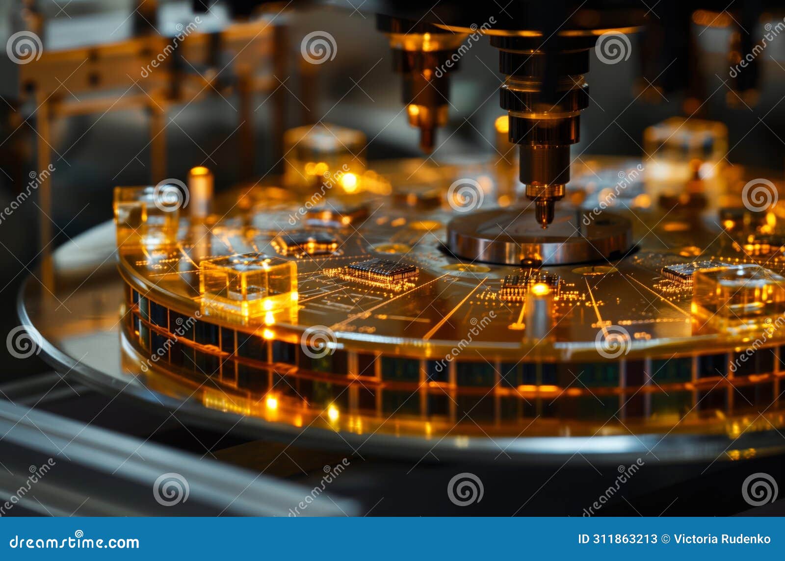 Semiconductor Wafer Processing Stock Image - Image of digital ...