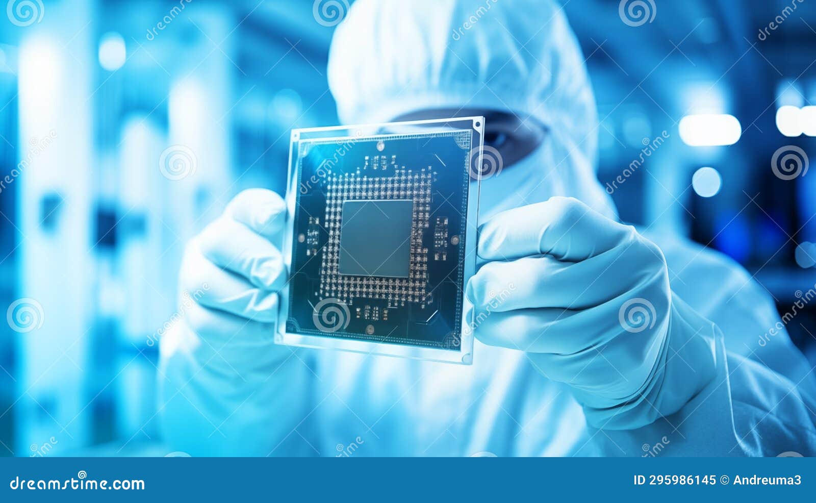 Semiconductor Worker in Silicon Chip Manufacturing Stock Illustration ...
