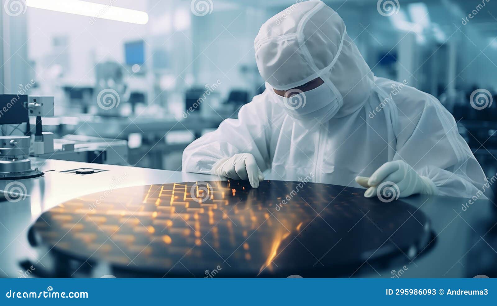 Semiconductor Worker in Silicon Chip Manufacturing Stock Illustration ...