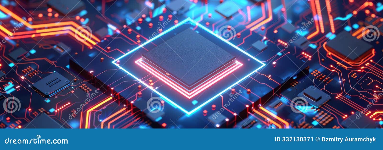 Semiconductor World with Dark Blue Background and Wide Angle Stock ...