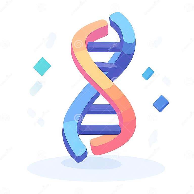 A Semiflat Vector Illustration of a DNA Ladder Structure, Featuring a ...