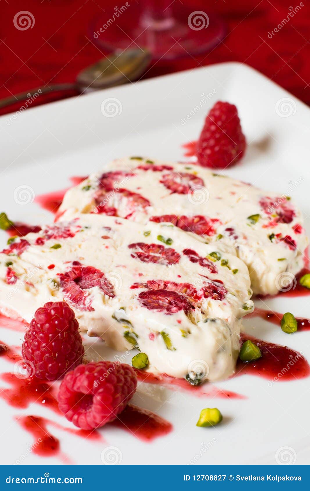 Semifreddo with Raspberry and Pistachios Stock Image - Image of cuisine ...