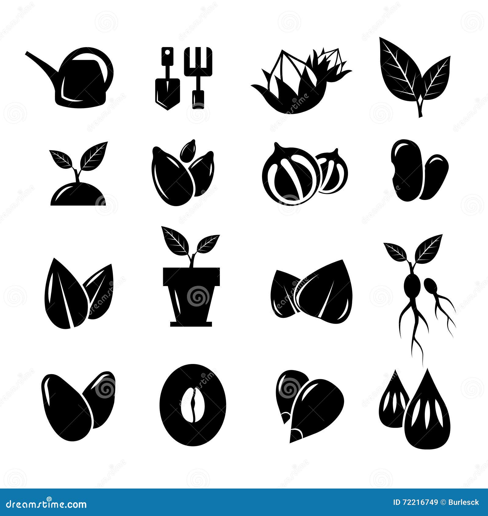 Semilla E Iconos Del Vector Que Cultivan Un Huerto Ilustración del ...