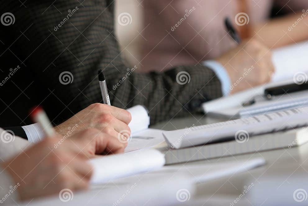 On a seminar stock photo. Image of write, workshop, paper - 8193734