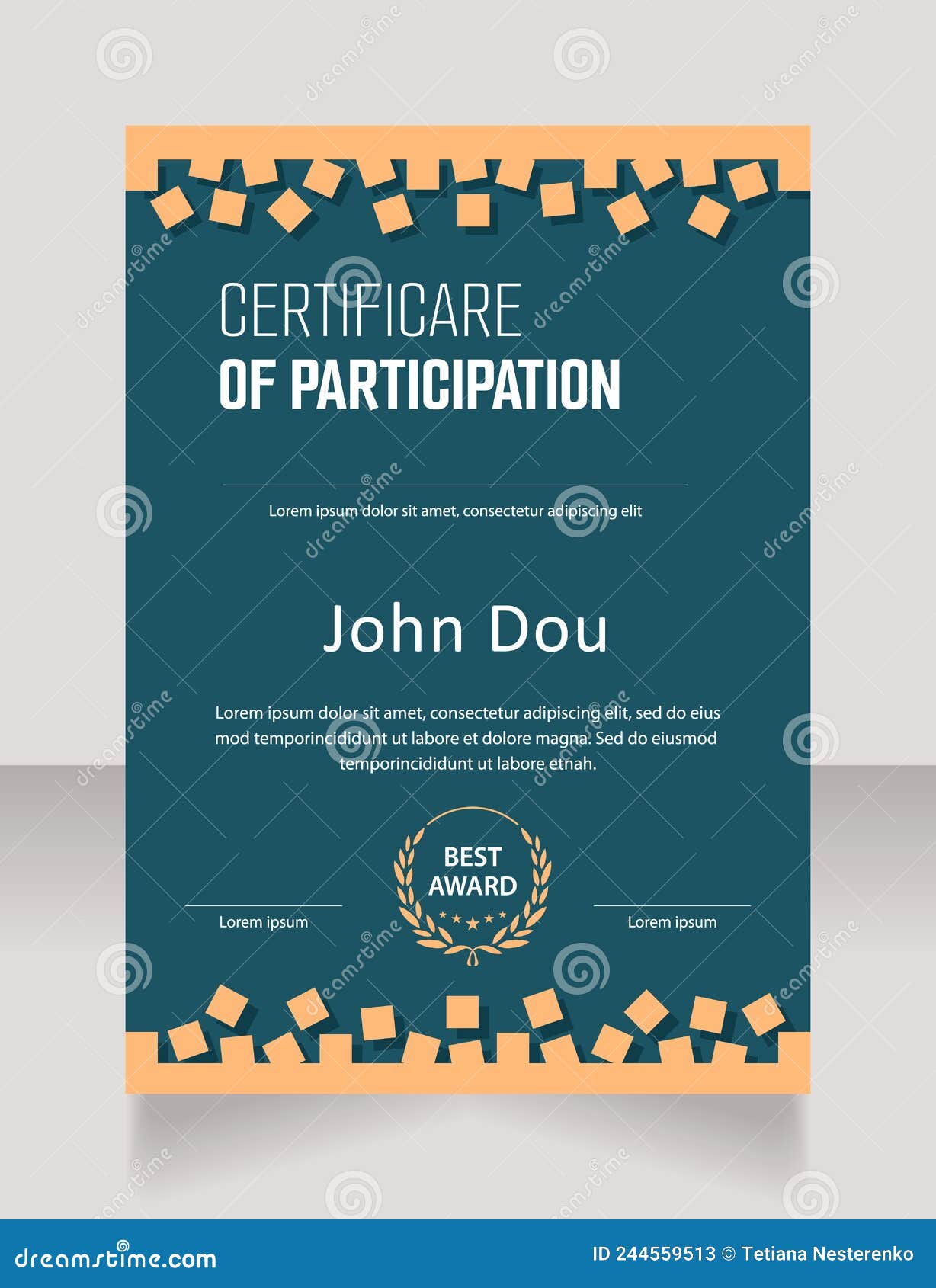 Seminar Certificate Design Template Stock Vector - Illustration of ...