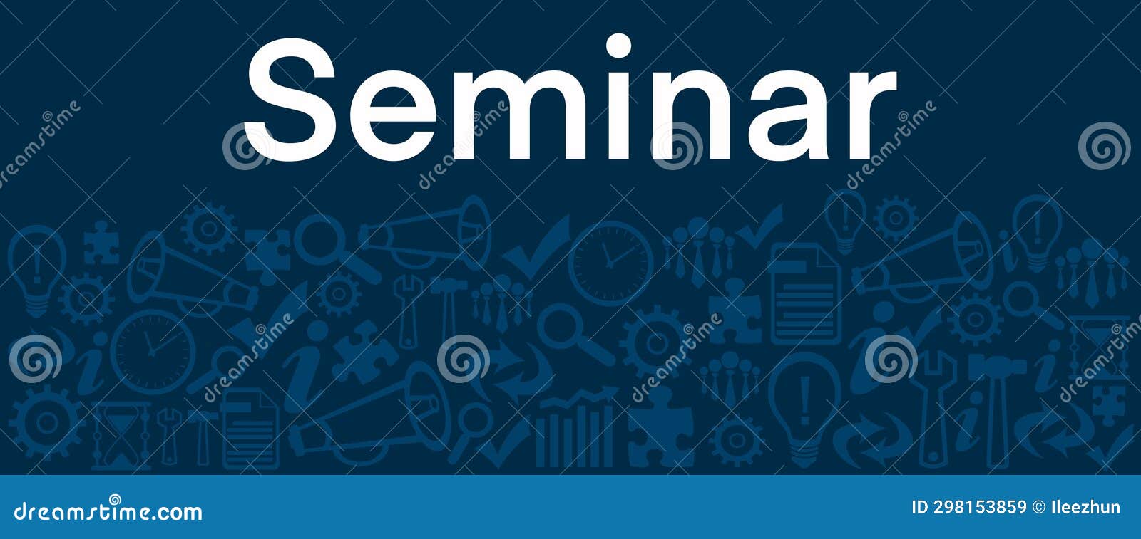 Seminar Blue Business Symbols Texture Bottom Text Stock Illustration ...